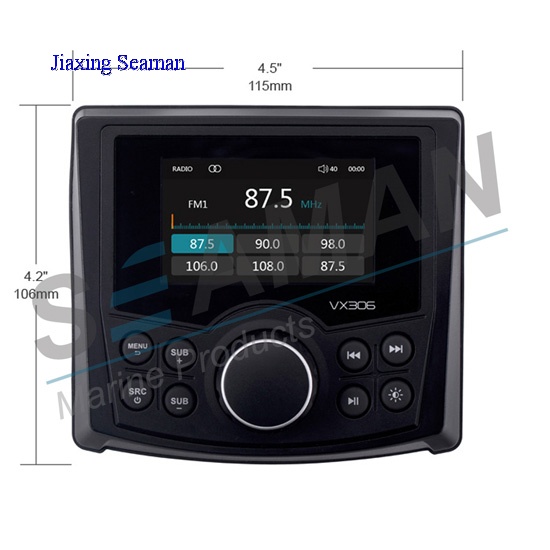 2.7" full color TFT display waterproof marine head unit